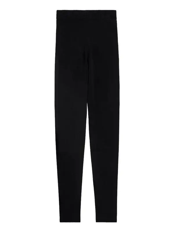Balenciaga Techwear Logo-embroidered Knitted Leggings - Black