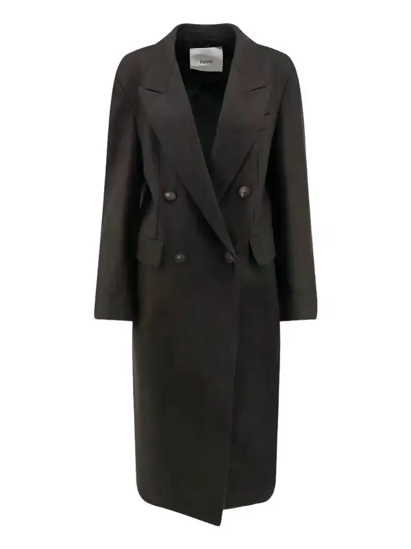 HEVO Martina Franca Double-breasted Coat - Brown