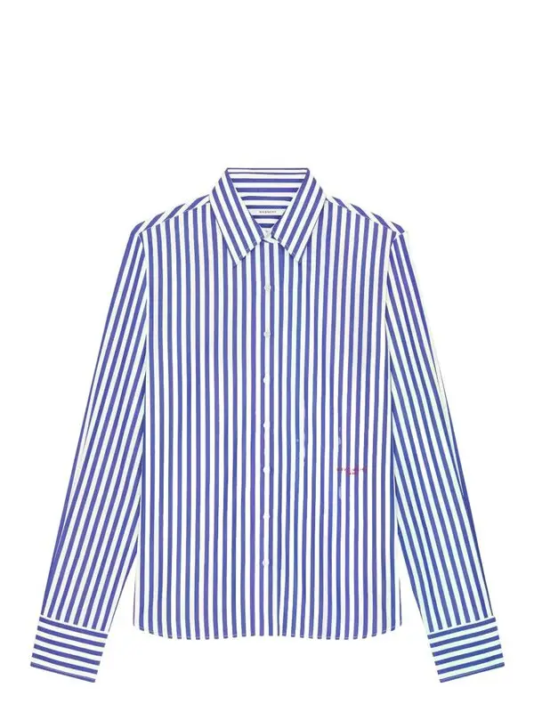 Givenchy Embroidered Logo Striped Shirt - Blue