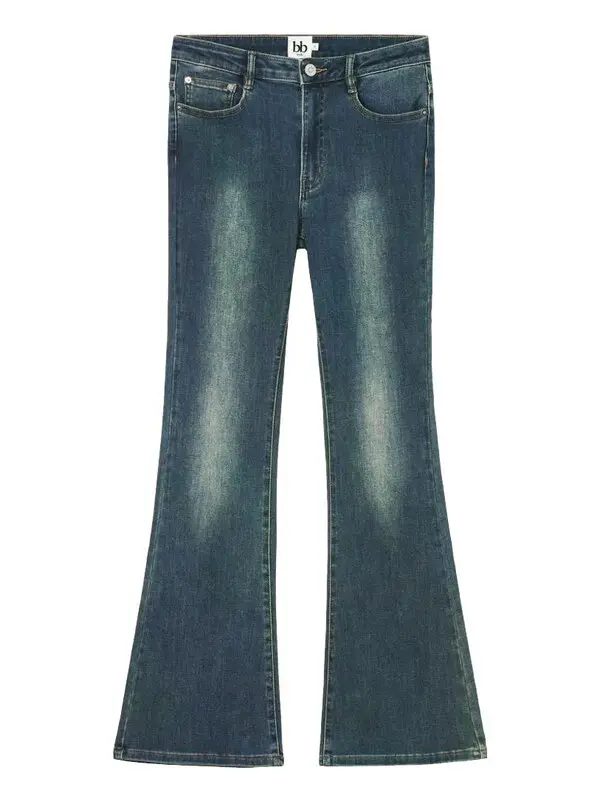 B+AB Faded Flared-leg Jeans - Blue