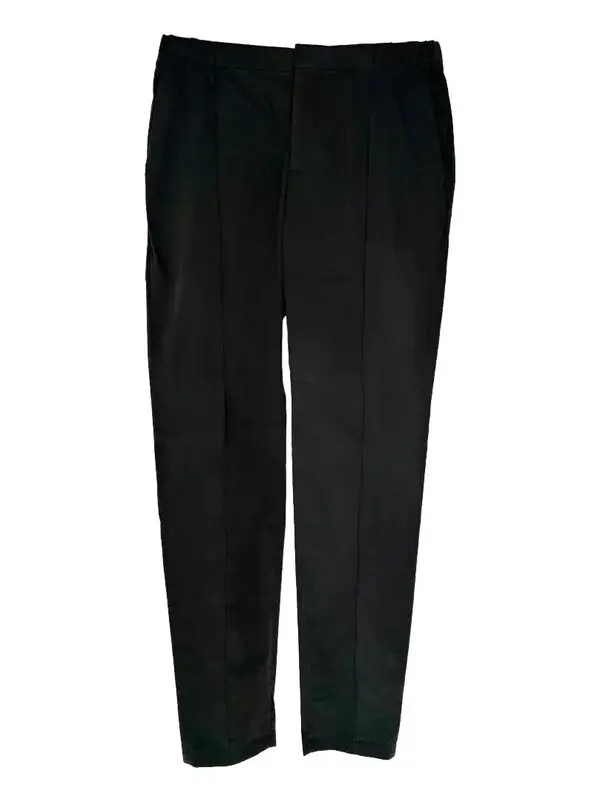 Giorgio Armani Straight-leg Cotton Trousers - Black