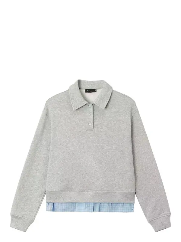 TOUT A COUP Layered Detail Polo Shirt - Grey