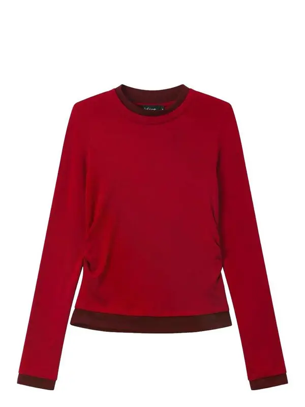 TOUT A COUP Tout À Coup Long-sleeve Ruched T-shirt - Red