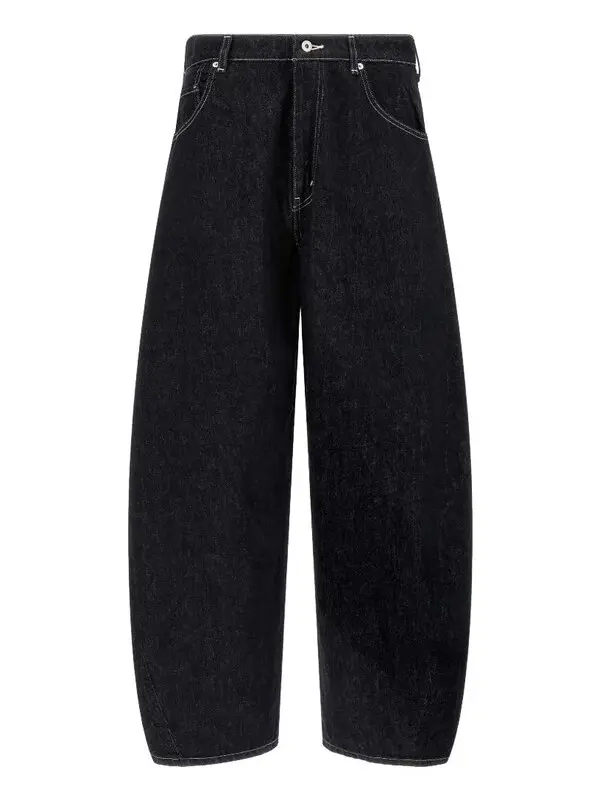 Comme Des Garçons Contrast-stitch Tapered Jeans - Blue