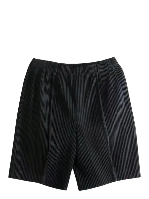 Issey Miyake Pleated Textured Shorts - Black