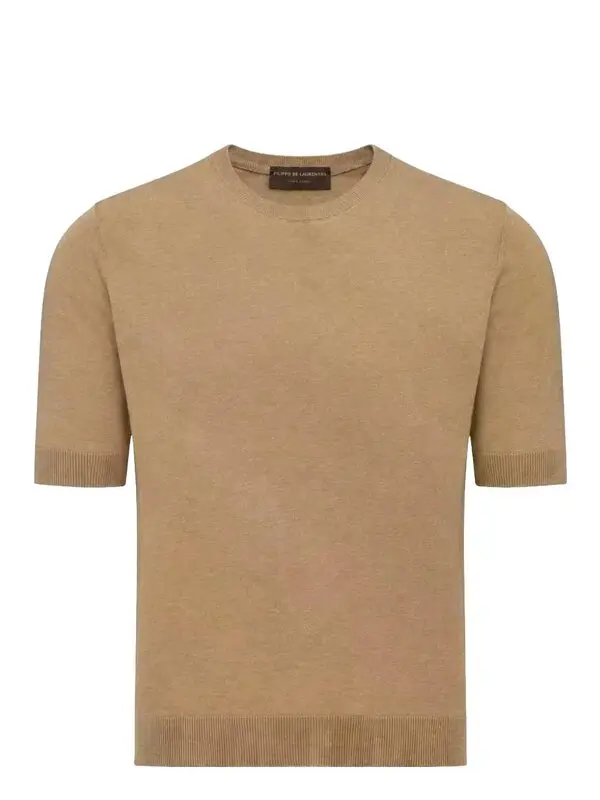 FILIPPO DE LAURENTIIS Short-sleeved Crew-neck T-shirt - Brown