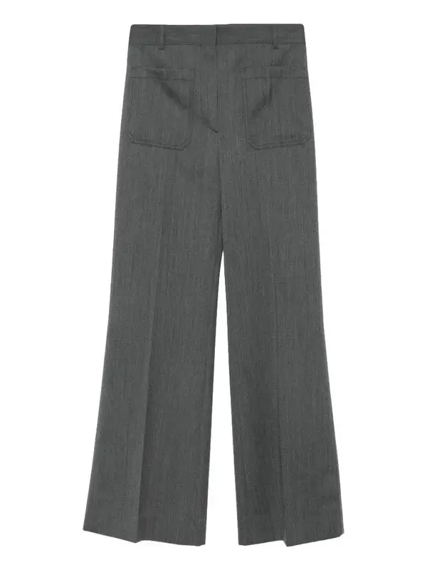 Victoria Beckham Alina Patch-pocket Wide-leg Trousers - Grey