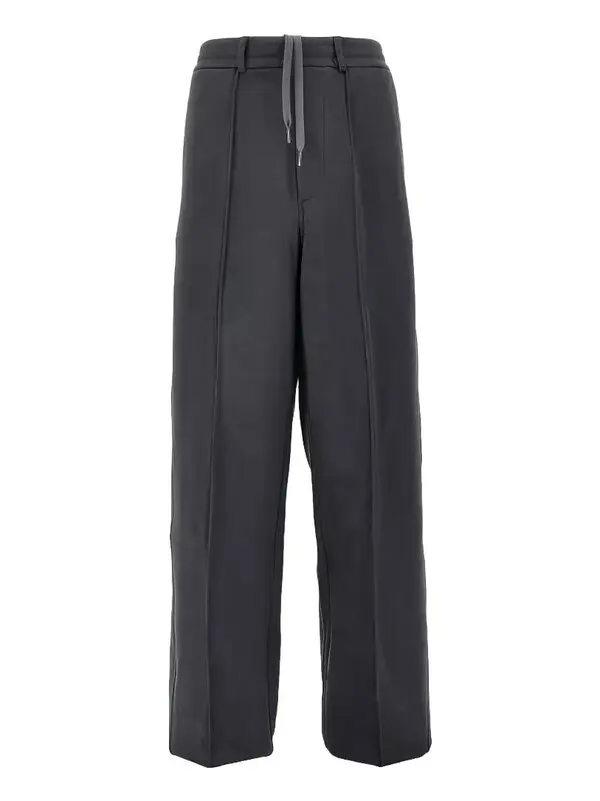 Emporio Armani Drawstring Pintuck Track Pants - Grey