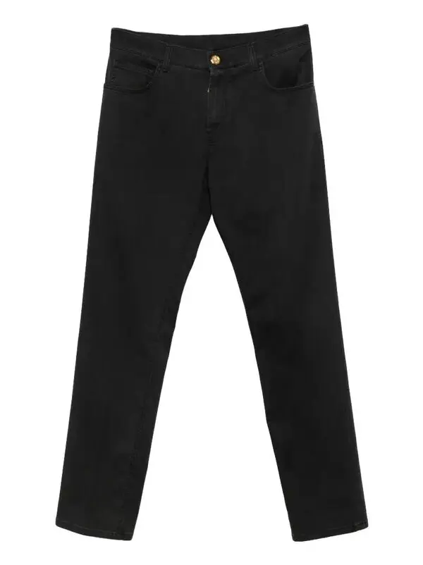 Stefano Ricci Logo Plaque Jeans - Black