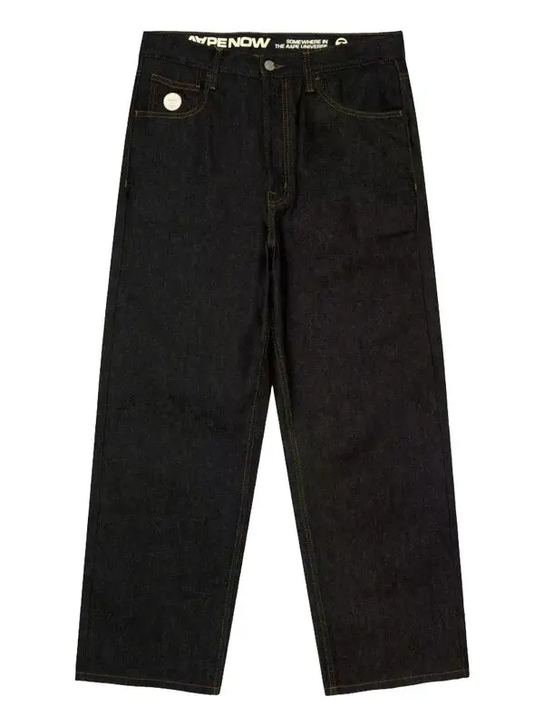 AAPE BY *A BATHING APE Logo-patch Straight-leg Jeans - Blue