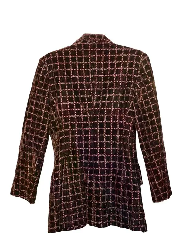 Dior 1992-1993 Check-pattern Blazer - Brown