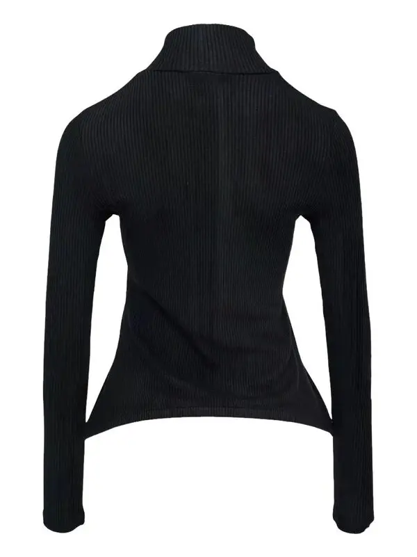 MELITTA BAUMEISTER Ribbed Knit Asymmetric Sweater - Black