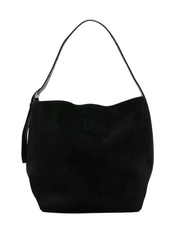 TOTEME Belted Suede Tote Bag - Black