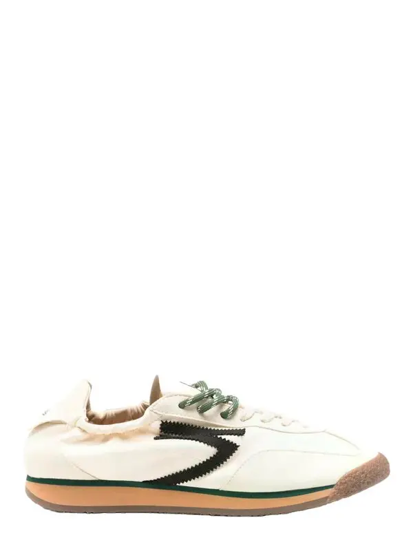 PURAAI Zigzag Patch Elasticated Collar Sneakers - Neutrals