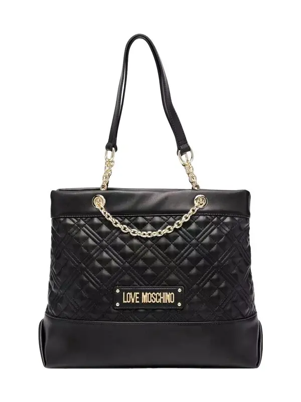 Moschino Quilted Logo Tote Bag - Black