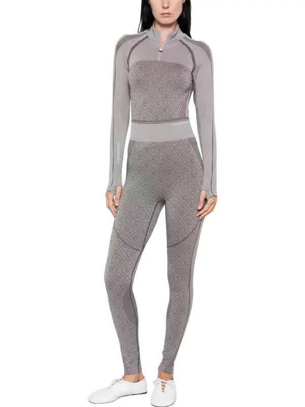 Casablanca Monogram-pattern Leggings - Grey