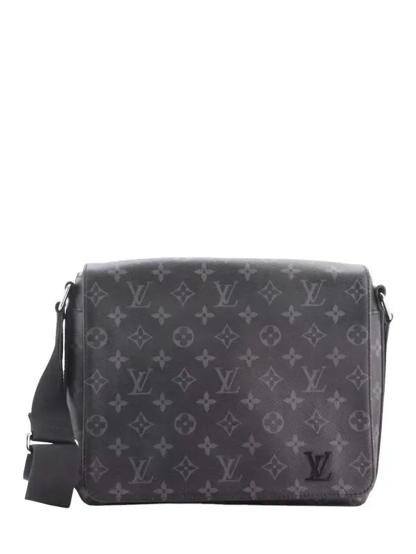 LOUIS VUITTON Monogram Eclipse Canvas Messenger Bag Pm - Black