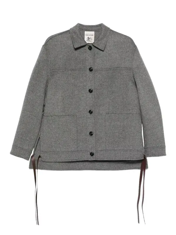 SEMICOUTURE Tie-detail Button-up Jacket - Grey
