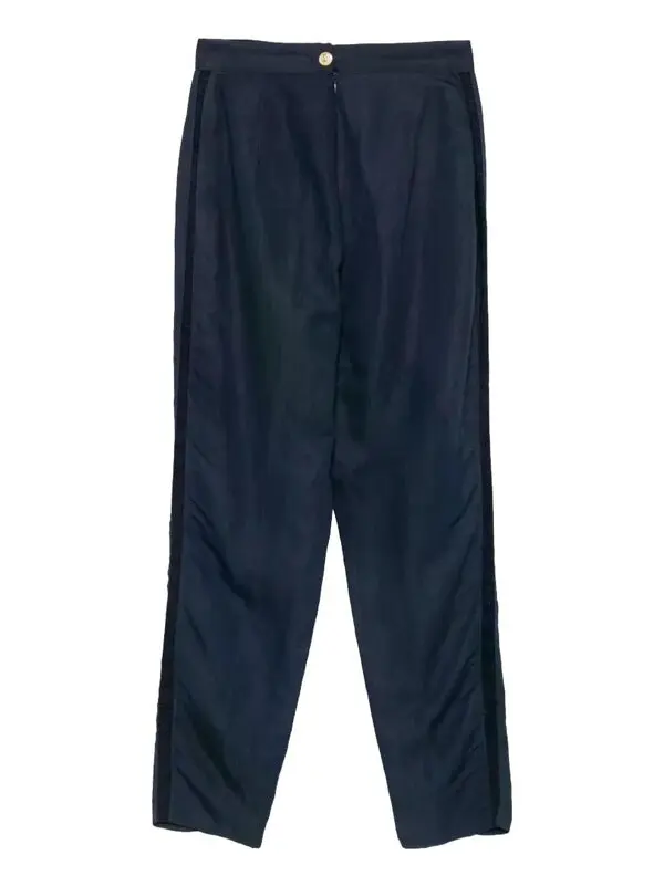 Versace 1980s Lace-trimmed Trousers - Blue