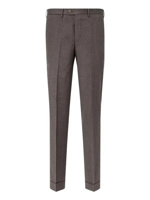 PT TORINO Style Stretch Wool Trousers - Brown