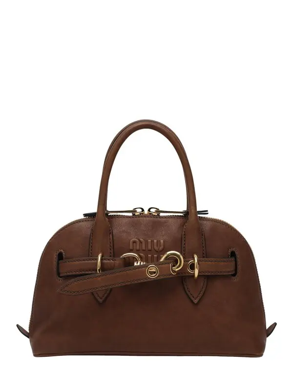 Miu Miu Small Aventurire Nappa Leather Bag - Brown