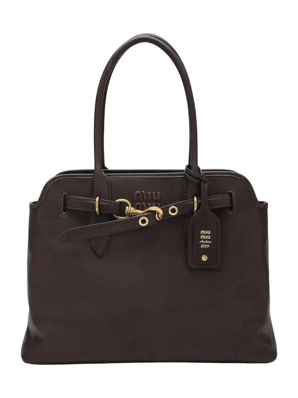 Miu Miu Aventure Bag In Radica Nappa Leather - Brown