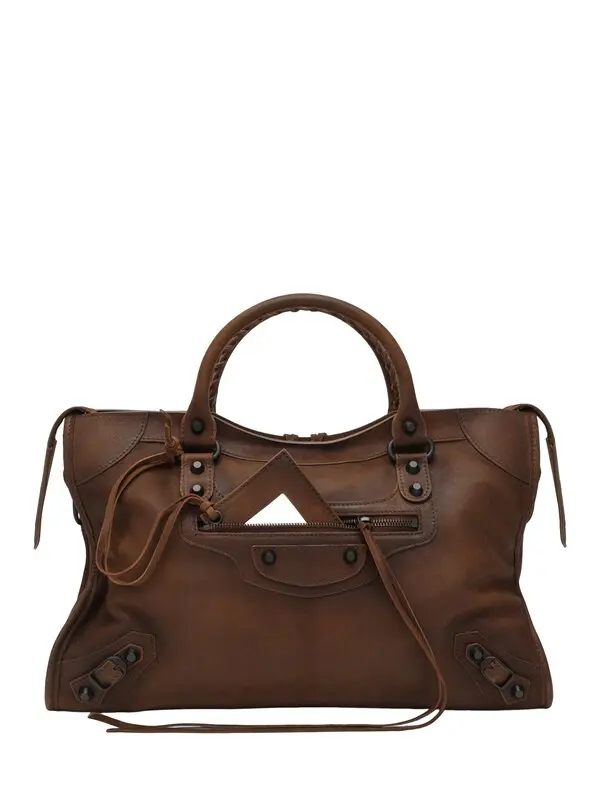 Balenciaga Le City Medium Leather Bag - Brown