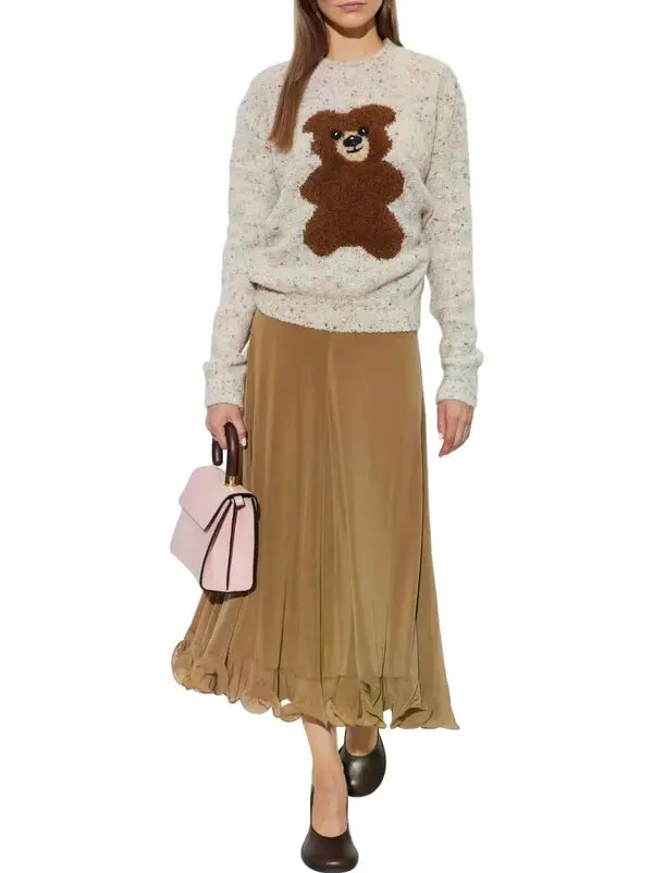 Moschino Sweater With Bear Motif - Neutrals
