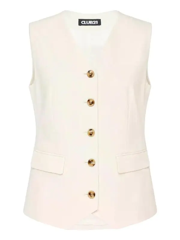 CLUB21 COLLECTION Iris V-neck Vest - White