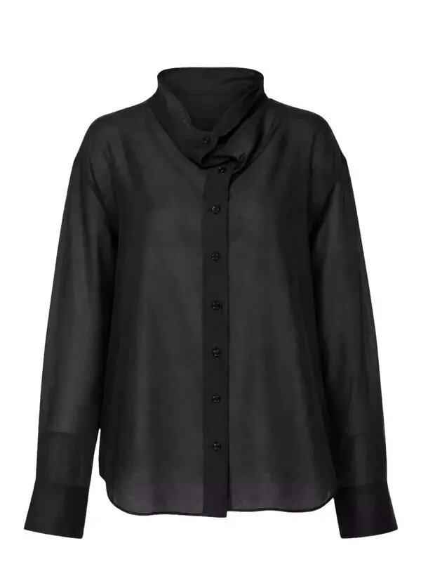 CLUB21 COLLECTION Sheer Button-up Blouse - Black