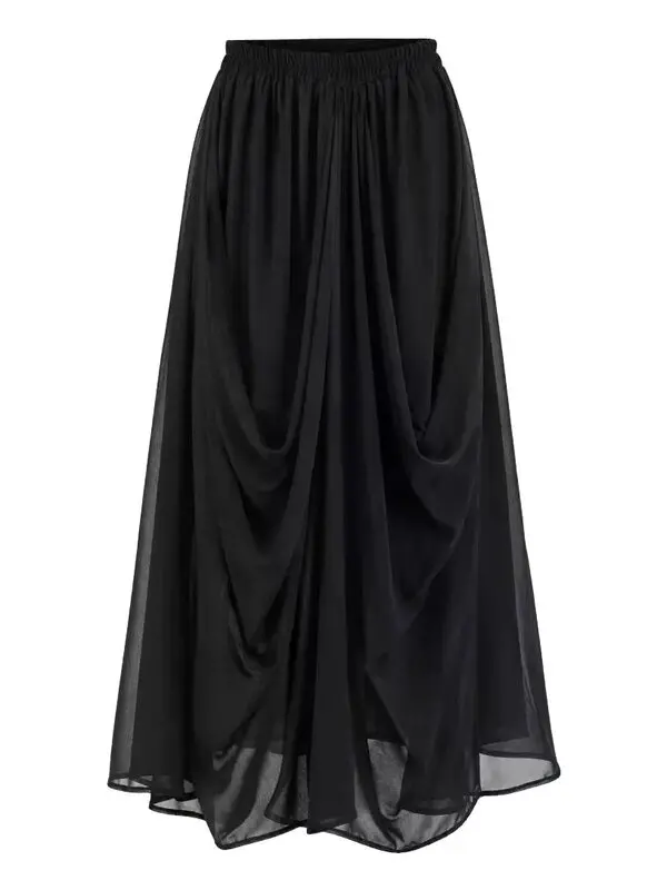 LA HAINE INSIDE US Draped Maxi Skirt - Black