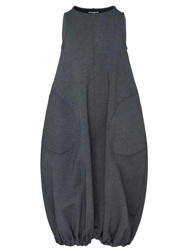 MELITTA BAUMEISTER Sleeveless Crewneck Midi Dress With Bubble Silhouette - Grey