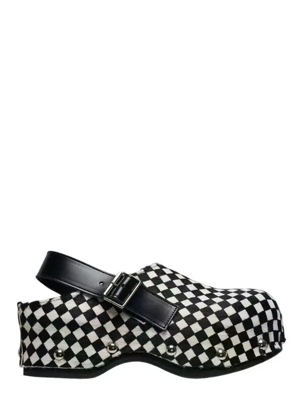 COMME DES GARÇONS TAO Check-print Studded Clogs - Black