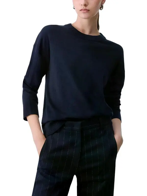 Liu Jo Wool Blend Crew Neck Sweater - Blue