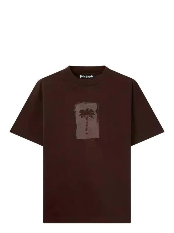 Palm Angels Brushed Palm Tree T-shirt - Brown