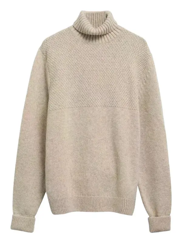 Barbour Northcliffe Submariner Wool Roll-neck Sweater - Neutrals
