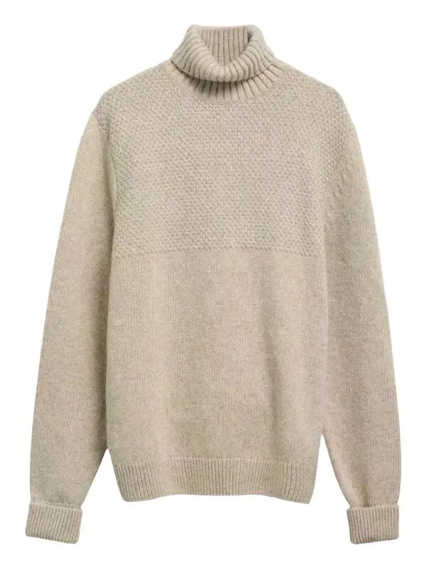 Barbour Northcliffe Submariner Wool Roll-neck Sweater - Neutrals
