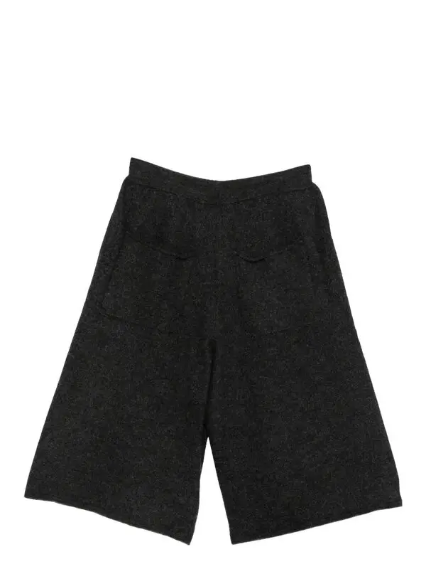 SEMICOUTURE Drawstring Knee-length Wide Leg Shorts - Grey