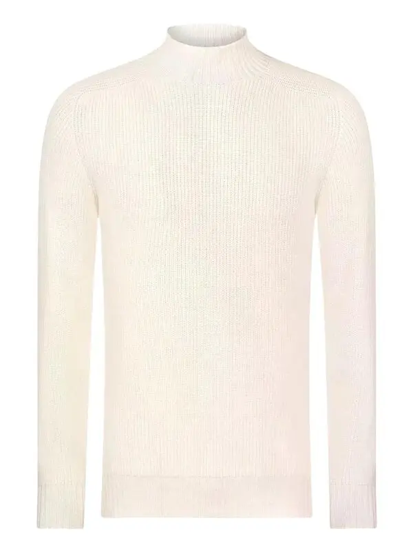 GRAN SASSO Ribbed Knit High Neck Sweater - Neutrals