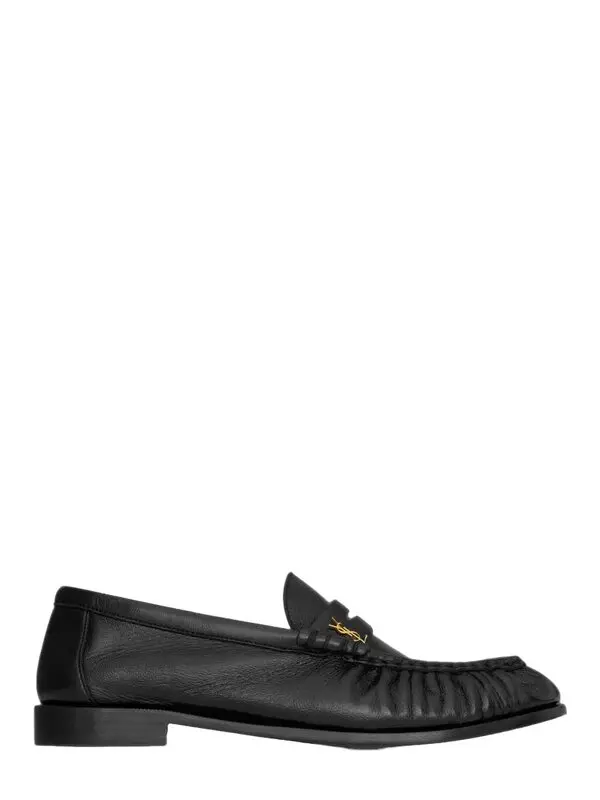 Saint Laurent Leather Loafers - Black