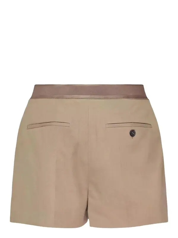 Alexander Wang Tailored Shorts With Logo Waistband - Neutrals