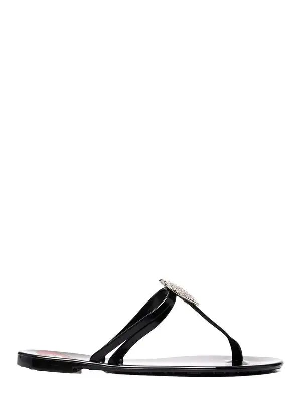 Moschino Embellished Flip Flop Sandals - Black