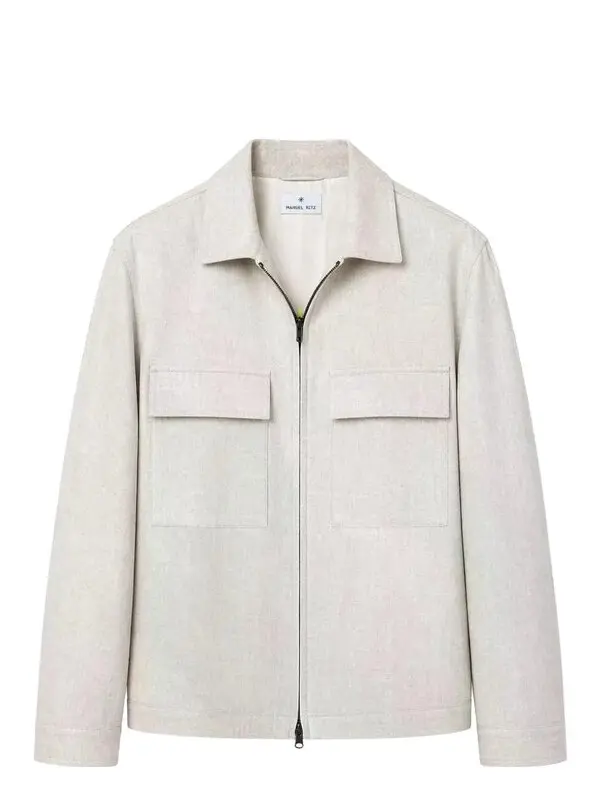 MANUEL RITZ Zip-up Linen Jacket - Neutrals