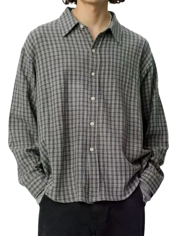 MFPEN Vacation Check-pattern Vacation Shirt - Grey