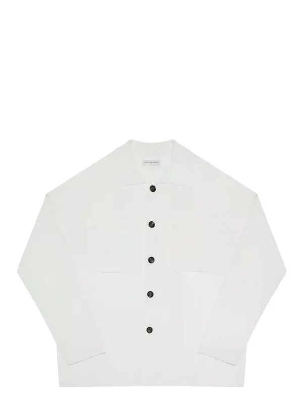 DOMAINE DES ARTISTES Button-up Patch-pocket Shirt Jacket - White
