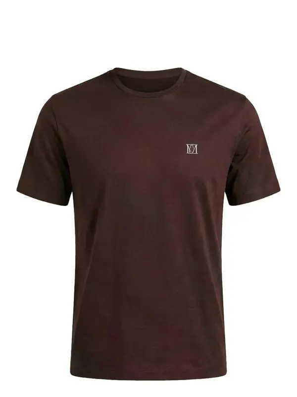 DOMAINE DES ARTISTES Logo-embroidered T-shirt - Brown
