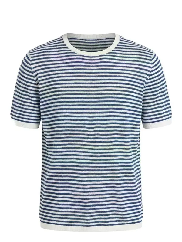 DOMAINE DES ARTISTES Striped Linen T-shirt - Blue