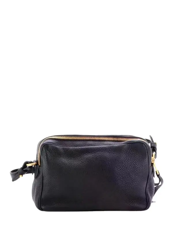 Prada Camera Bag In Vitello Daino Leather - Black