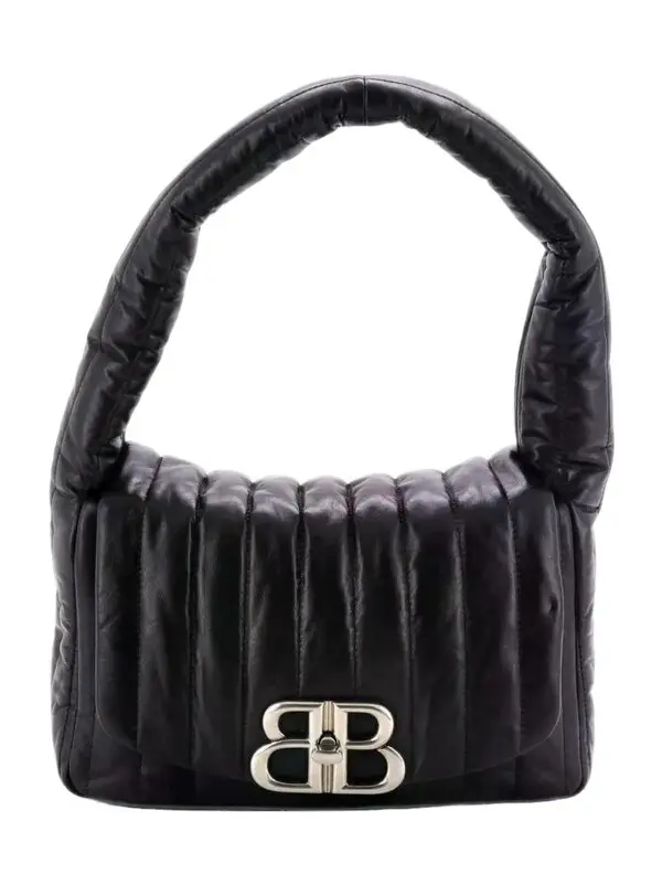 Balenciaga Padded Quilted Leather Shoulder Bag - Black