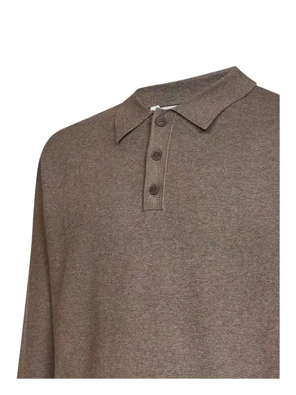 HEVO Mar Grande Long-sleeve Polo Shirt - Brown